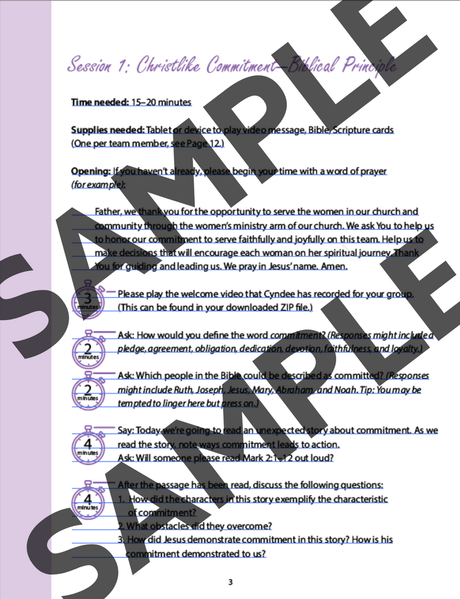 Q1 Women's Ministry Team Devotional Packet - Christ-like Commitment (P ...